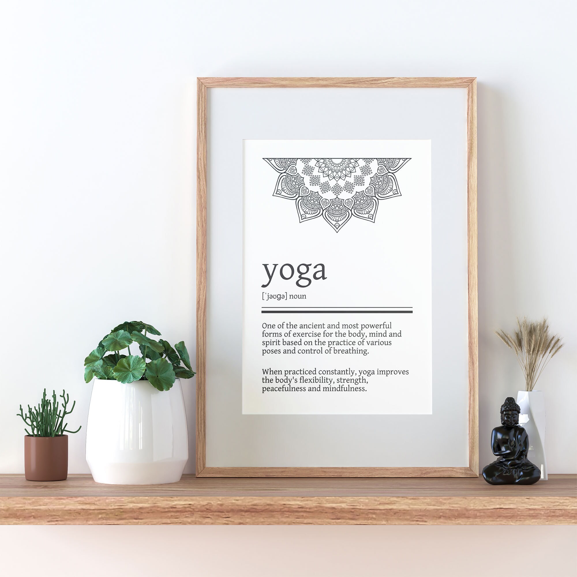 Yoga Definition Printable Poster Mandala Illustration Yoga Definition ...
