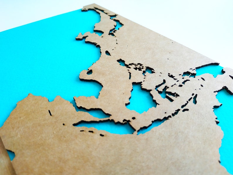 Asia Travel Journal, Kraft Cardboard Map Notebook, A5 - Etsy