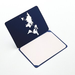 World Map Greeting Card Pack: Indigo Blue Travel Gift - Etsy