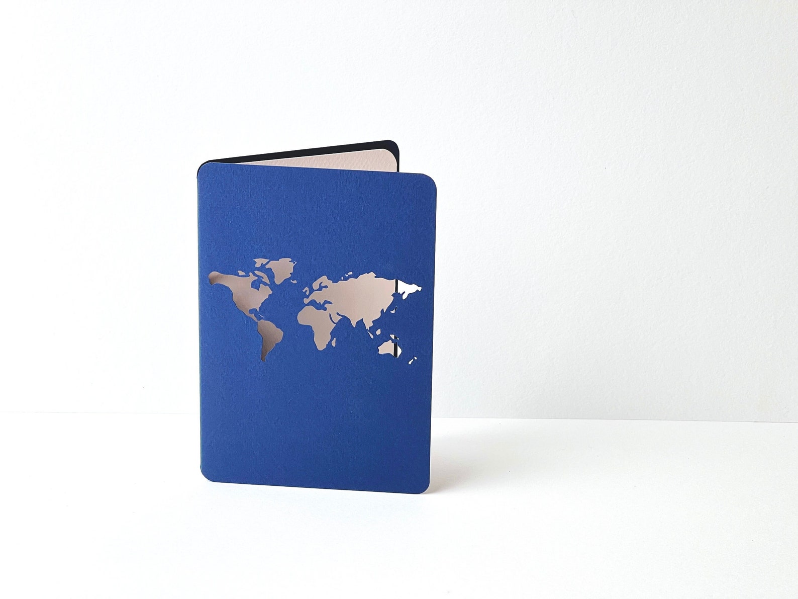 World Map Greeting Card Pack: Indigo Blue Travel Gift - Etsy