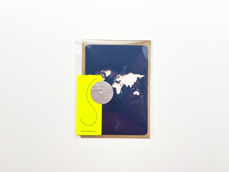 World Map Greeting Card Pack: Indigo Blue Travel Gift - Etsy