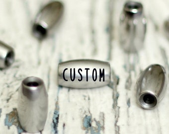 Logo Spacers Custom Beads. Name Connector Personalized Tag. - Etsy