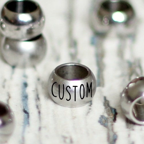 Golden Color Custom Beads Personalized Metal Bulk for Jewelry - Etsy