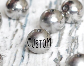 Logo Spacers Custom Beads. Name Connector Personalized Tag. - Etsy