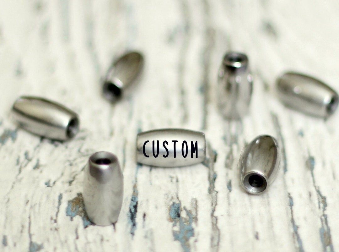 Engraved Bead Custom. Tag Name Metal Oval Charm. Bulk Logo Image ...