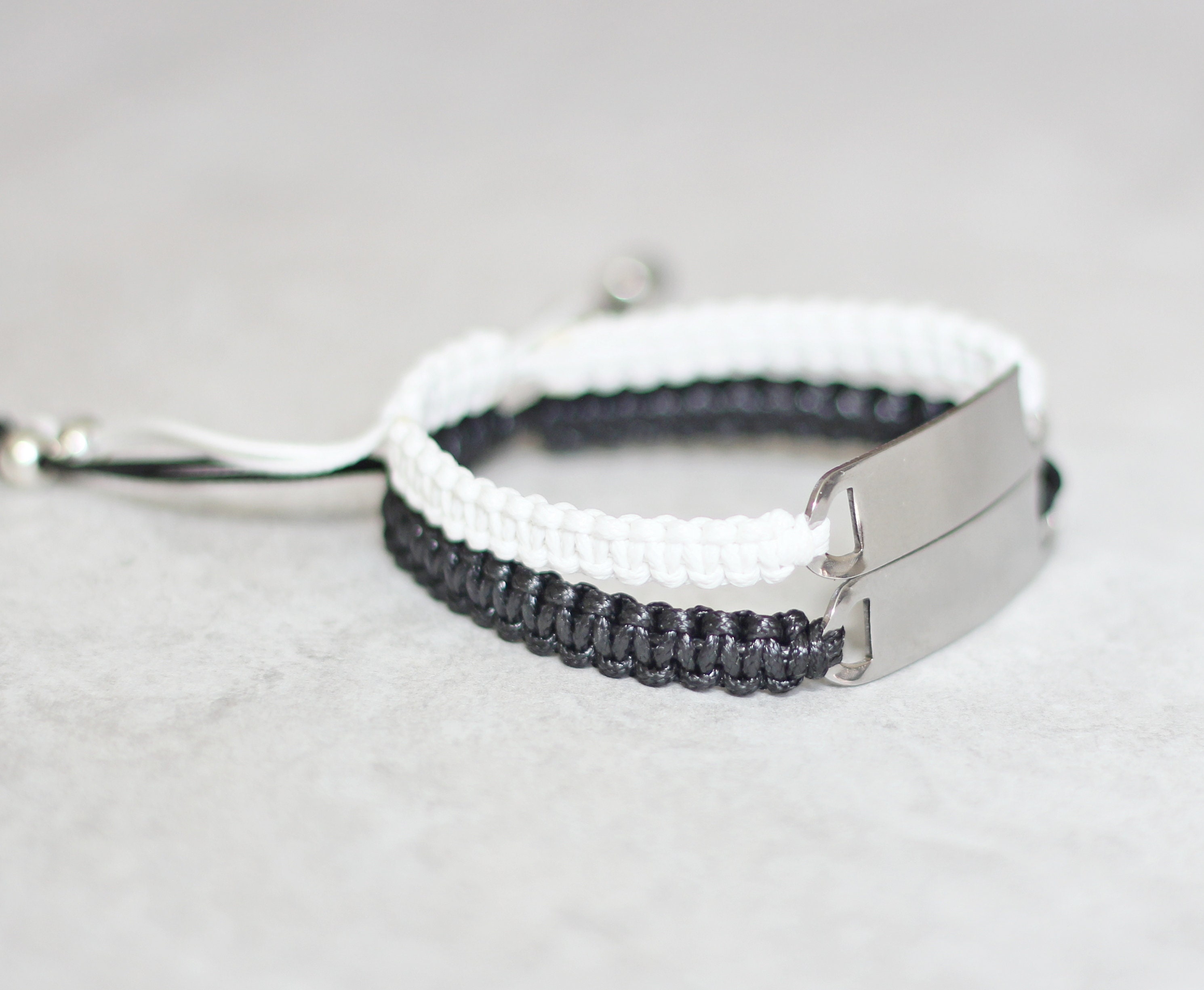 Distance Custom Couple Bracelets Set of 2 Bracelet Personalized His ...