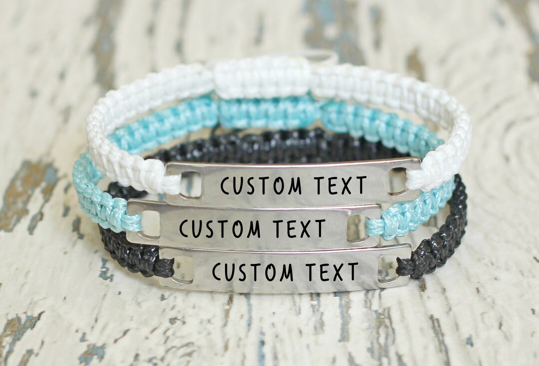 Set of 3 Bracelets. Custom Family Jewelry. Personalized Gift. Matching ...
