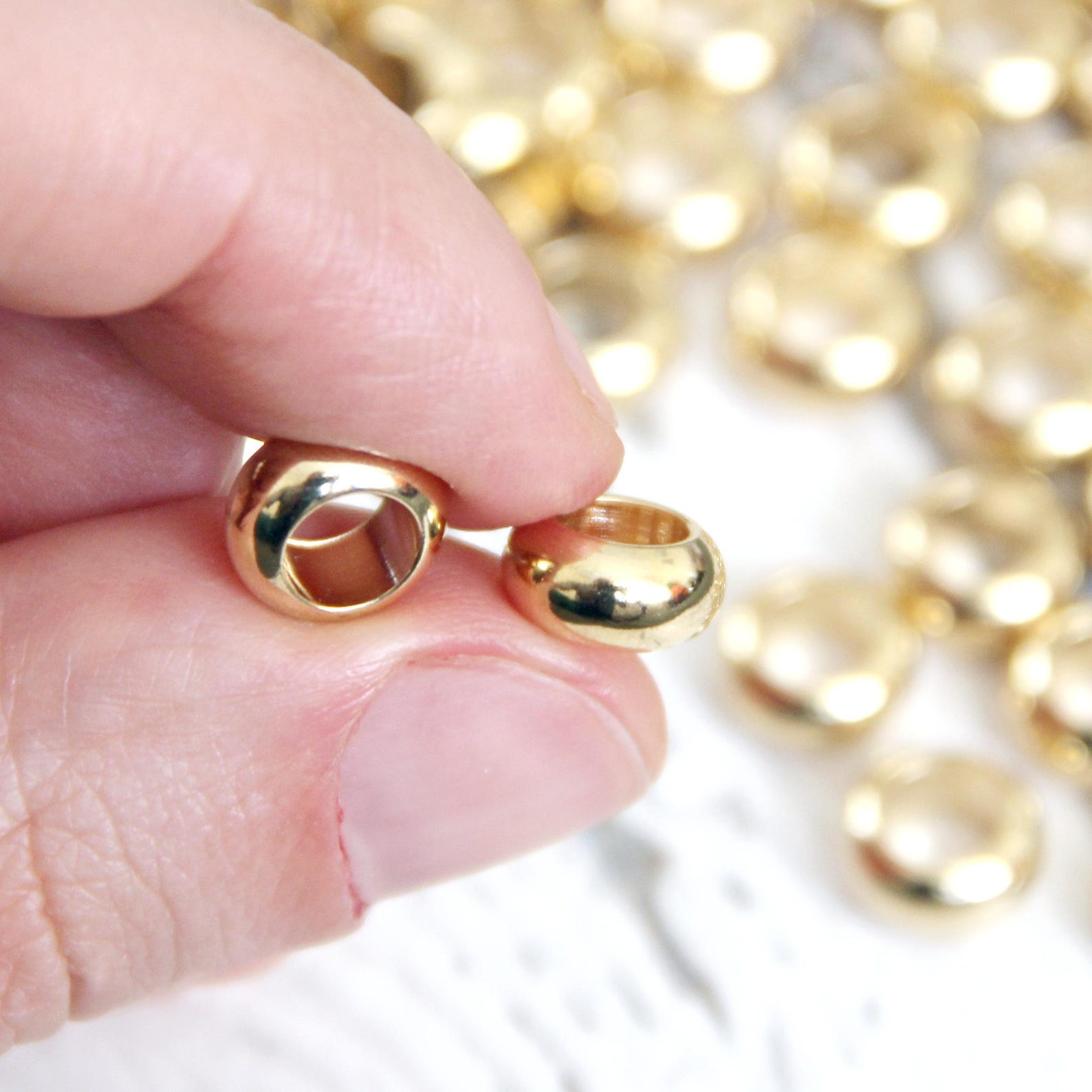 Custom Spacers Gold Beads Engraved. Personalized Column Name Wholesale ...