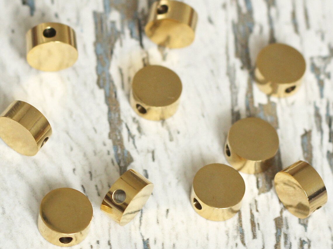 Engraved Logo Beads. Flat Round Custom. Metal Spacers - Etsy