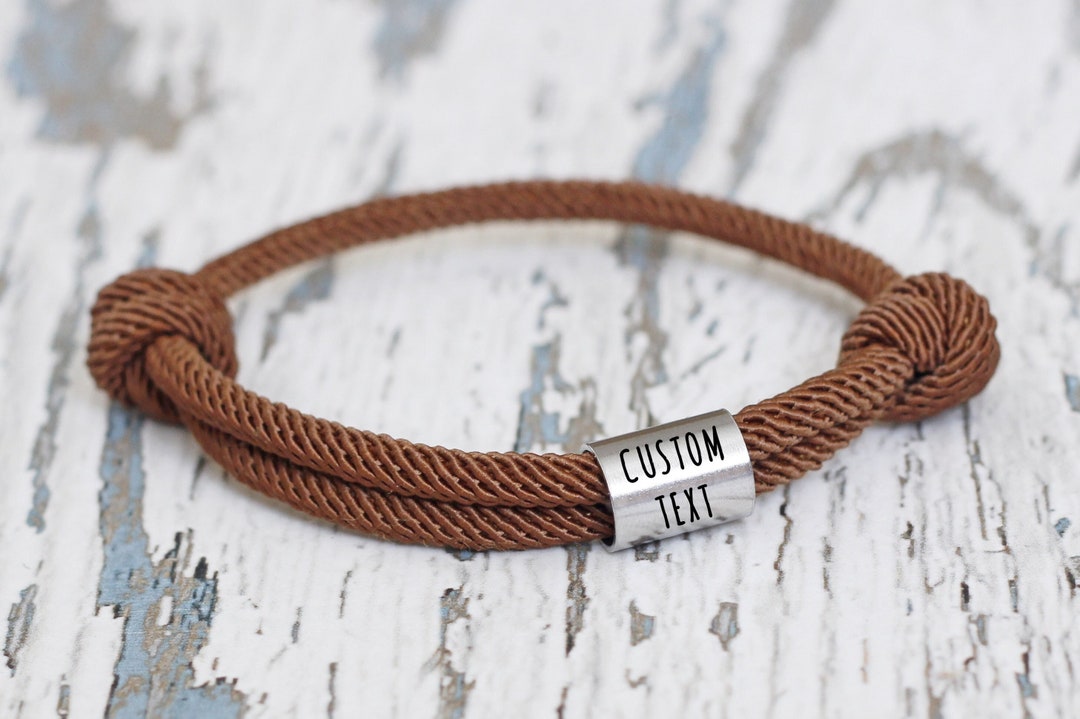Personalized Cord Bracelet Corporate Gift. Сustom Logo Engraved Jewelry ...
