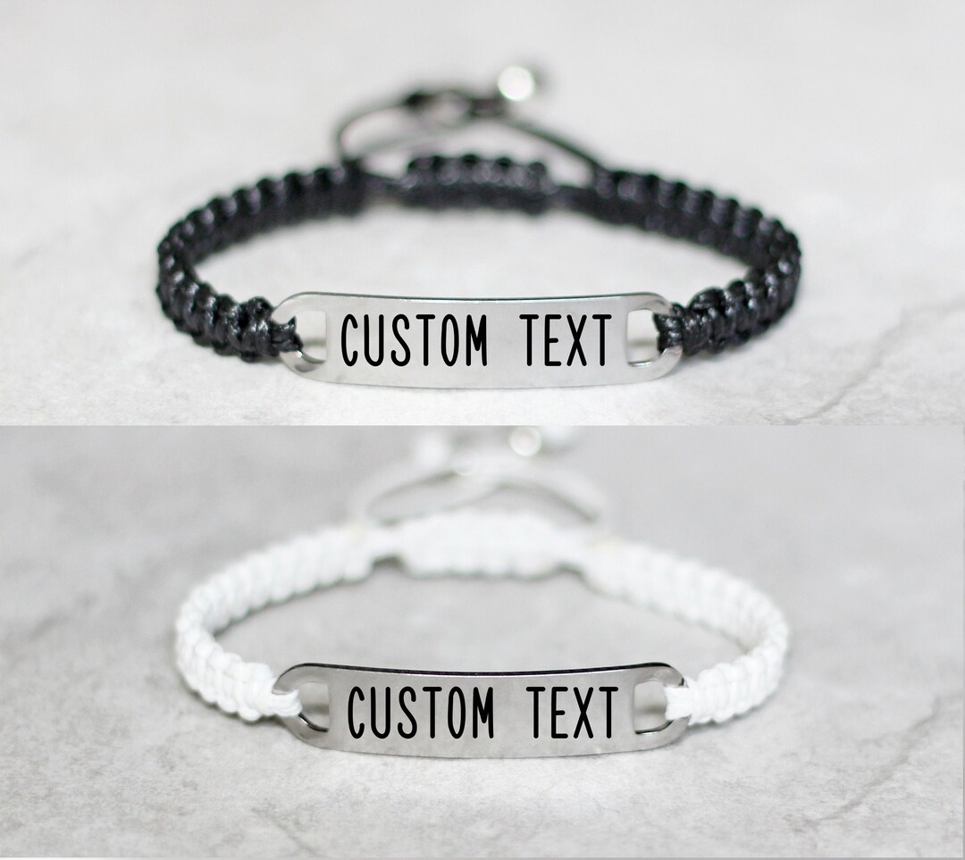 Distance Custom Couple Bracelets Set of 2 Bracelet Personalized His ...