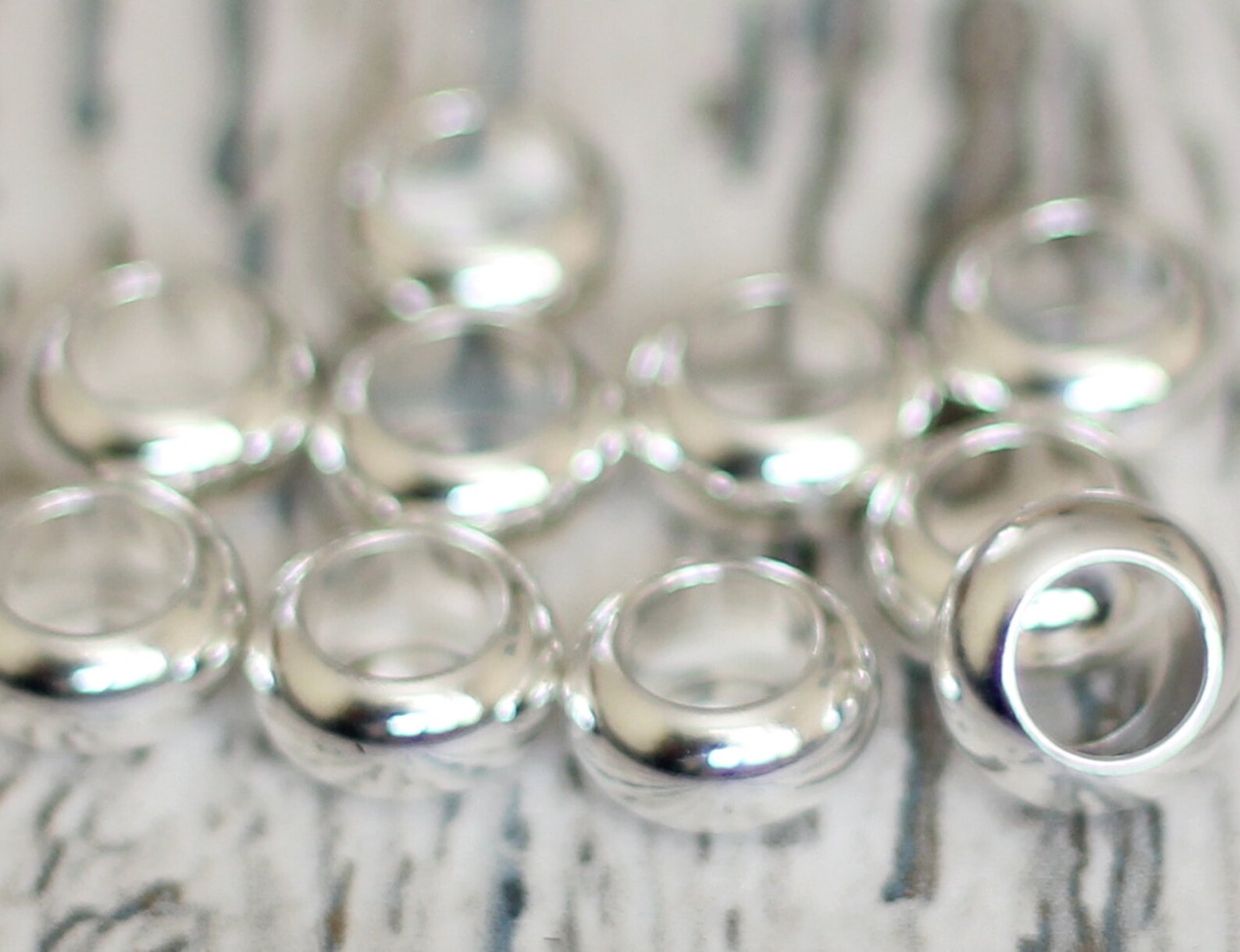 Custom Connectors Bead Spacers. Rondelle Charm Personalized. Engraved ...