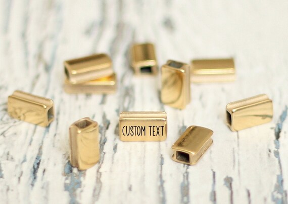 Custom Bead for Bracelets. Golden Charms Metal Engraved | Etsy