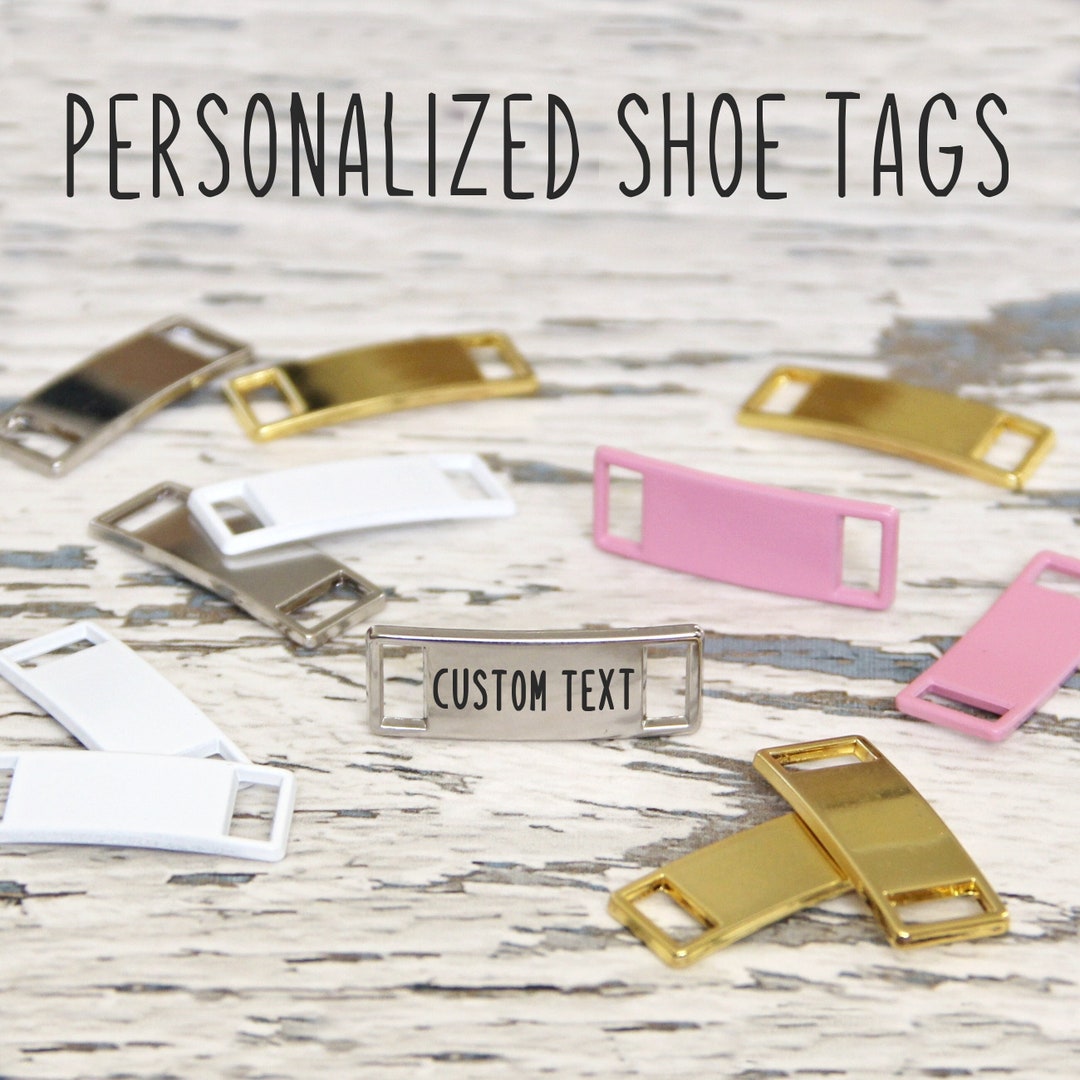 Custom Shoe Tags Lace Charm. Engraved Locks Personalized Metal Runner ...