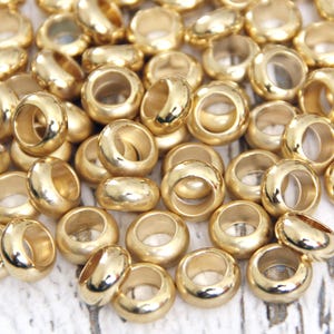 Custom Spacers Gold Beads Engraved. Personalized Column Name Wholesale ...
