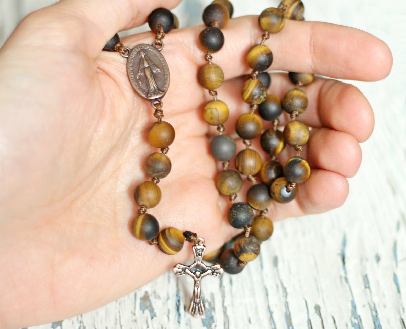 Men Rosary Long Cross Necklace Religious Jewelry Catholic Gift - Etsy