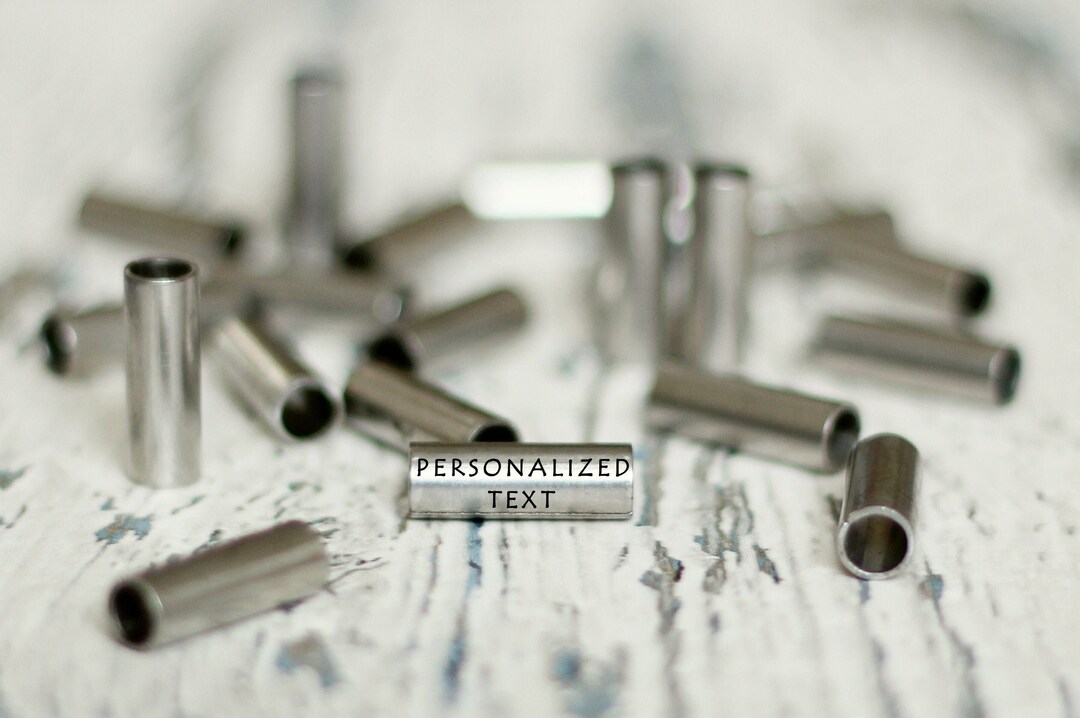 Customized Engraved Beads Steel Tubes. Wholesale Findings Custom Charms ...