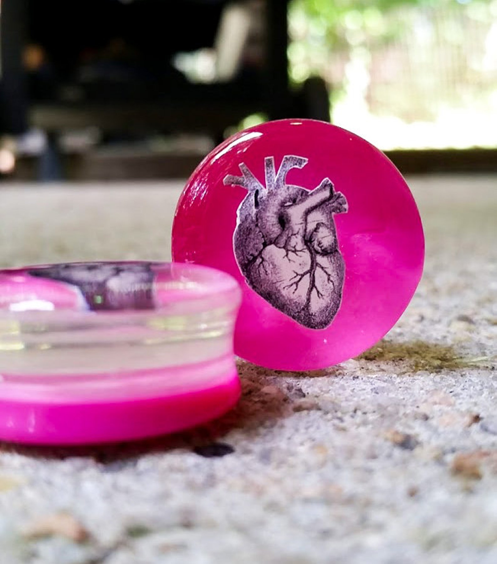 Heart Plugs Handmade Plugs/ Gauges With Anatomy Heart Design. - Etsy
