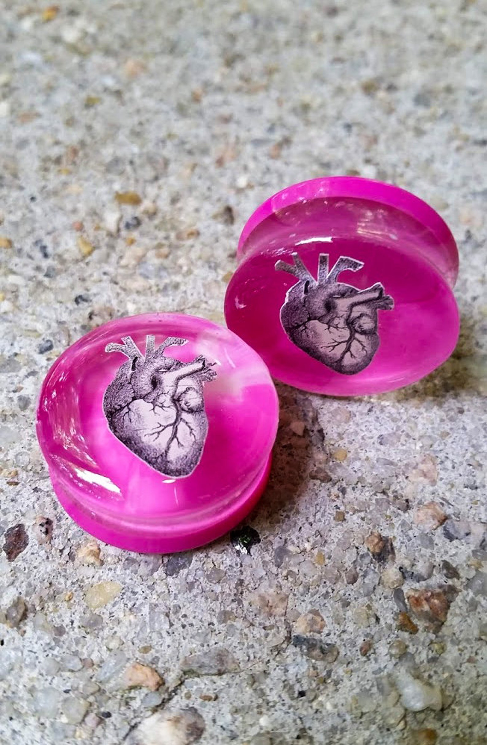 Heart Plugs Handmade Plugs/ Gauges With Anatomy Heart Design. - Etsy