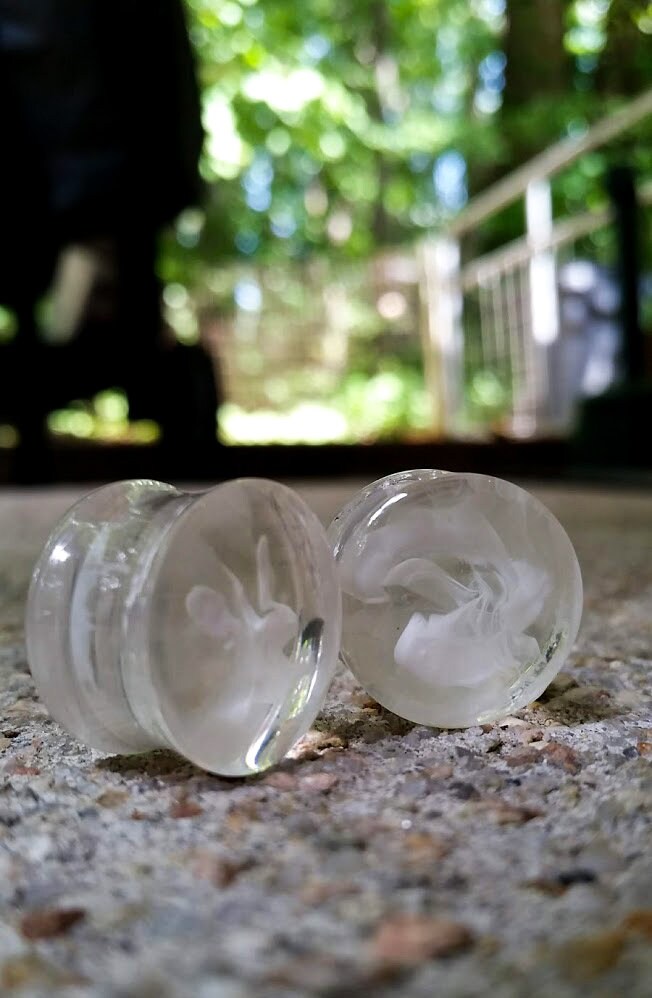 Ice Plugs Resin Handmade Clear Plugs/ Gauges. Double Flared. - Etsy