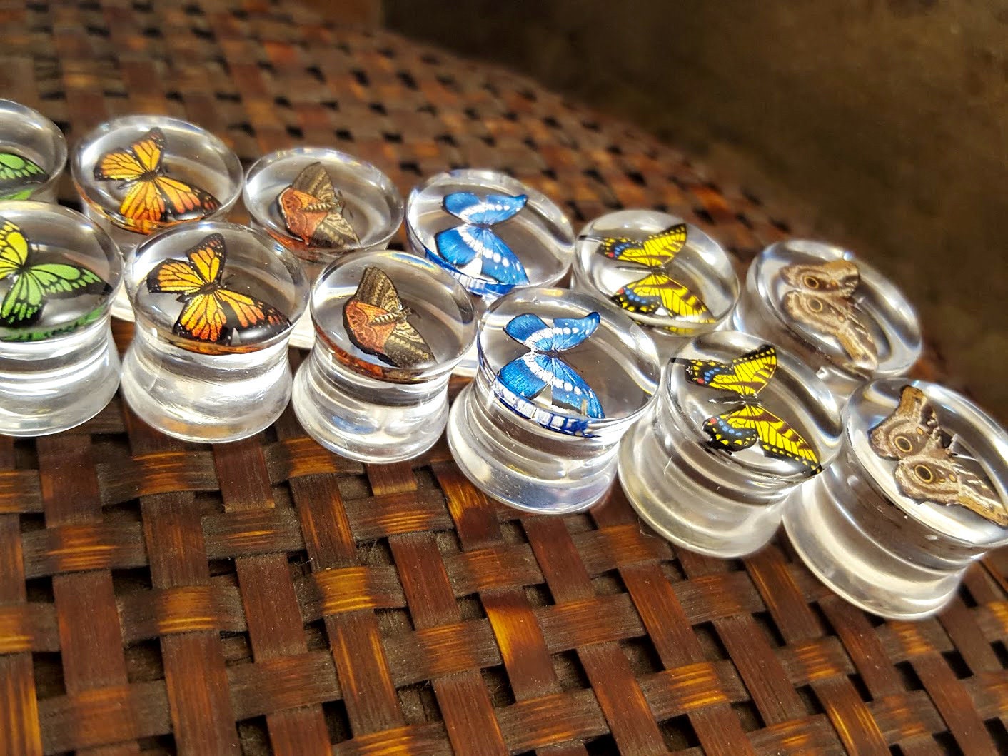 Clear Moth Ear Plugs/ Gauges for Stretched Ears. Double Flared. 1 Pair ...