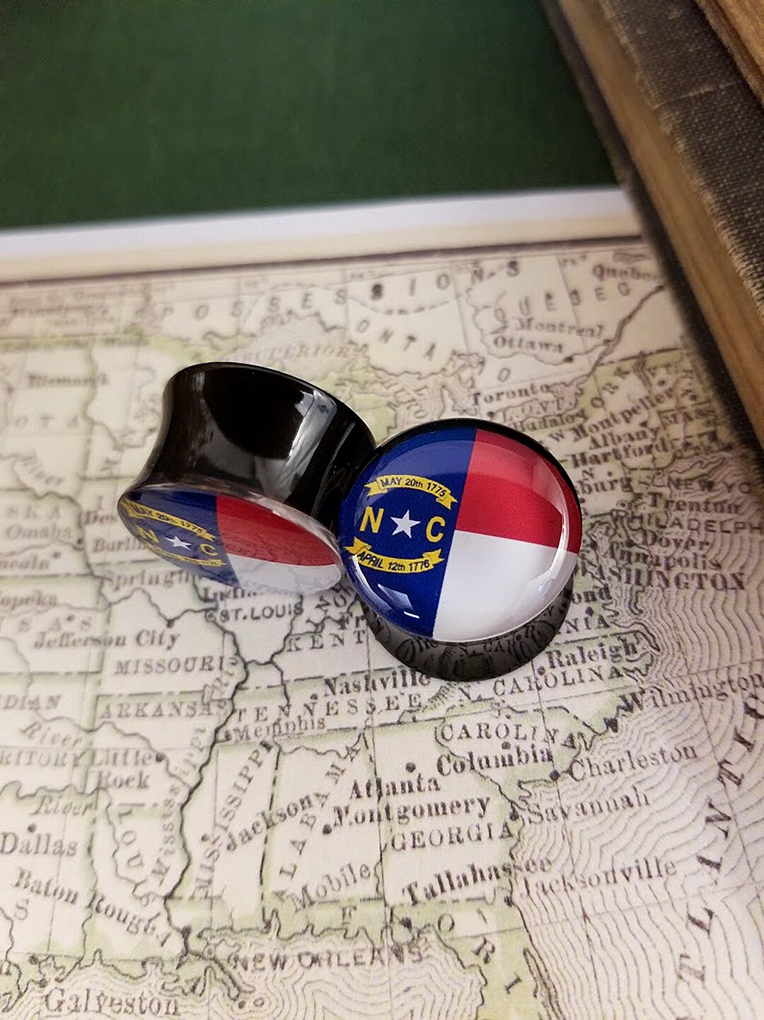 Your State Flag Ear Plugs/ Gauges for Stretched Ears. Double Flared. 1 ...