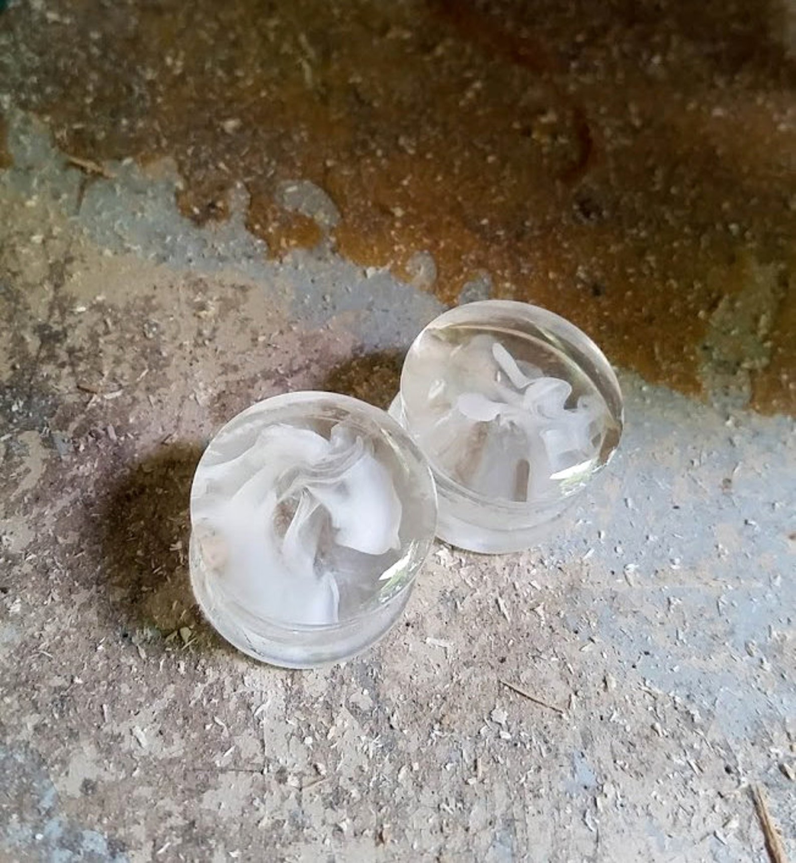 Ice Plugs Resin Handmade Clear Plugs/ Gauges. Double Flared. - Etsy