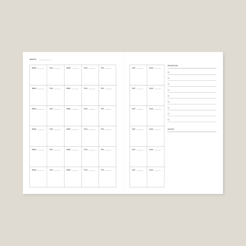 Weekly Planner, Undated Weekly Planner, Undated Diary, Luxury Weekly ...