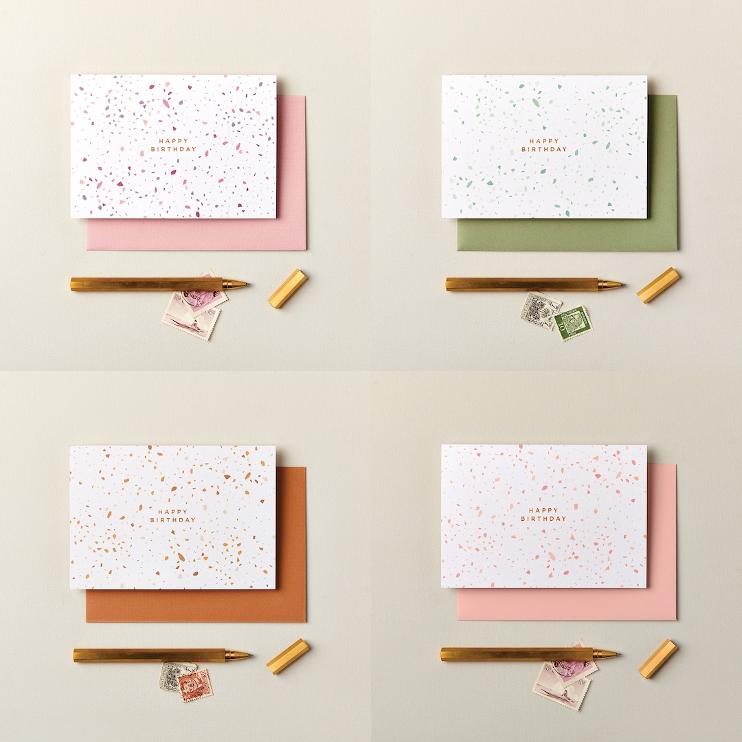 Birthday Card Pack, Happy Birthday Card, Gold Foil Birthday Card Pack ...