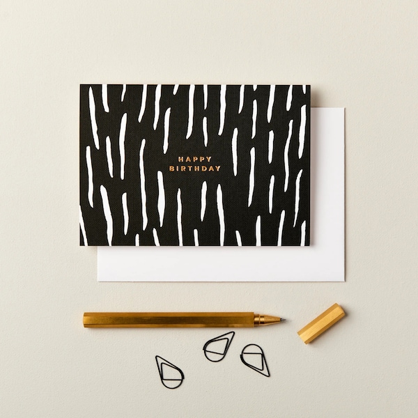 Black And Gold Birthday Cards Etsy