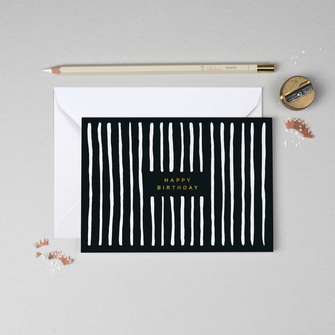 Birthday Card Happy Birthday Card Gold Foil Birthday Card - Etsy