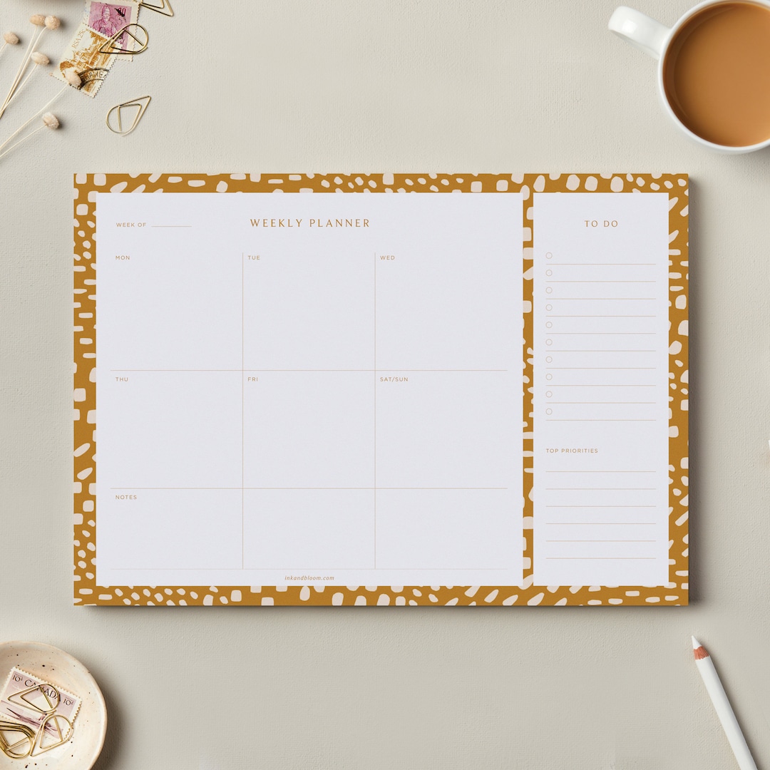 A4 Weekly Planner Pad, Weekly Desk Planner, Weekly Planner Notepad ...