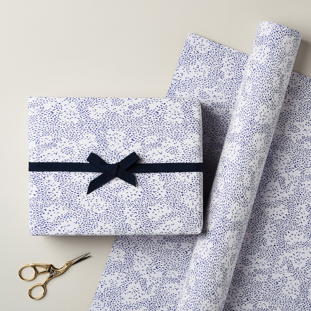 Blue Pattern Gift Wrap, Modern Gift Wrap, Luxury Wrapping Paper ...