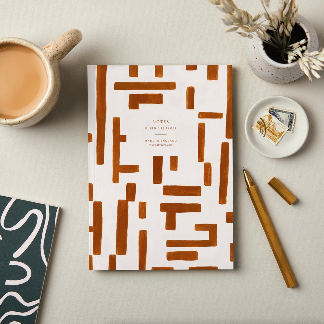 Luxury Notebook, Ruled Page Notebook, Modern Notebook, Illustrated ...