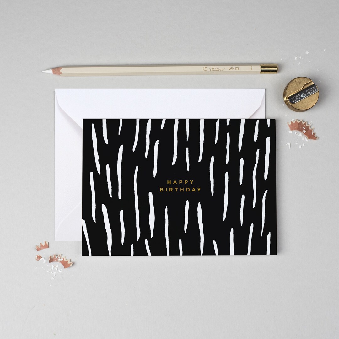 Birthday Card Happy Birthday Card Gold Foil Birthday Card - Etsy