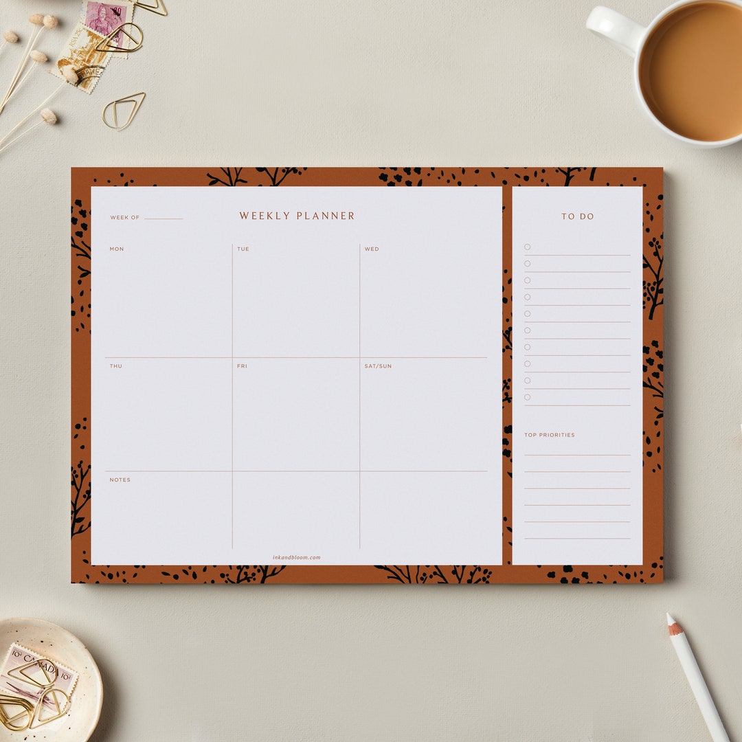 A4 Weekly Planner Pad, Weekly Desk Planner, Weekly Planner Notepad ...