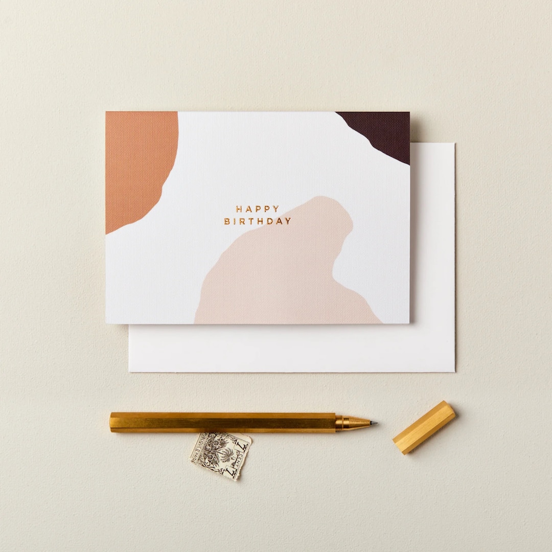 Birthday Card Happy Birthday Card Gold Foil Birthday Card - Etsy