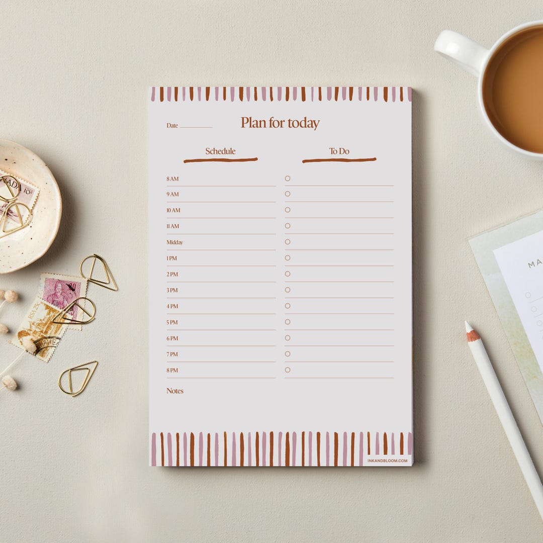 A5 Daily Planner Desk Pad, Daily Desk Planner, Daily Planner Notepad ...