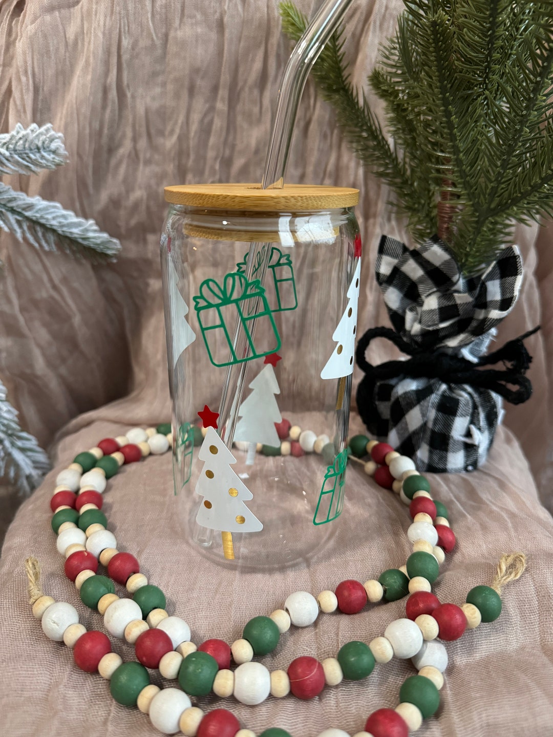 Christmas Themed Cup, 16 Oz Iced Coffee Cup, Winter Themed Cup ...