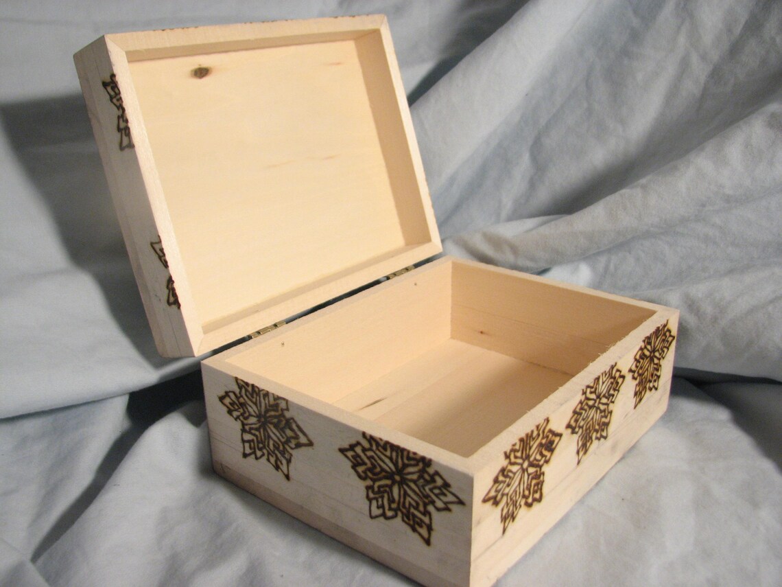 Wooden Musical Design Box Wood Burning - Etsy