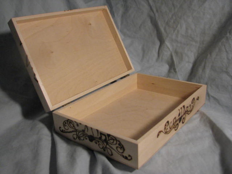 Wooden Musical Design Box Wood Burning - Etsy