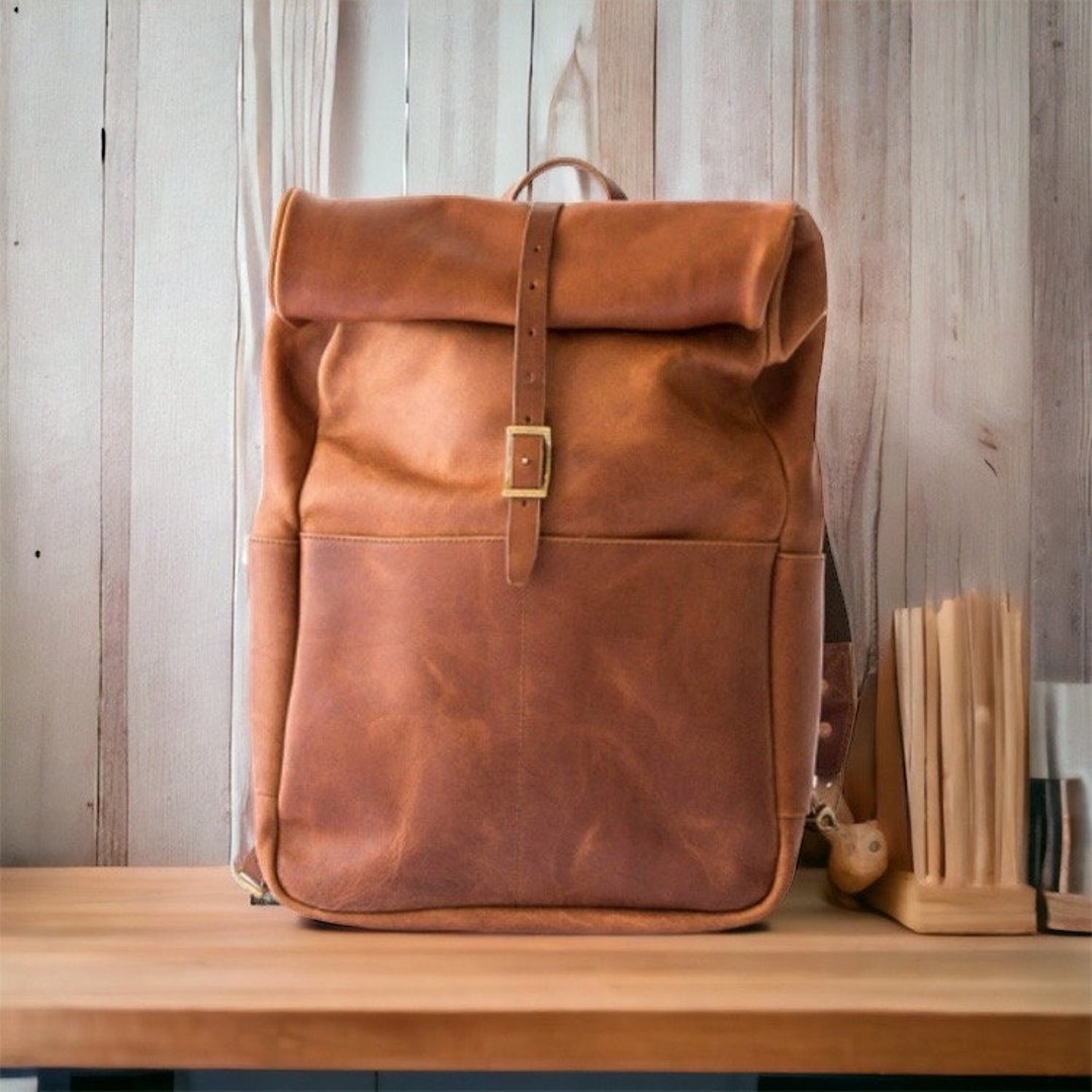 Bombay Rolltop | Full-grain Leather Rolltop Backpack, Leather Backpack ...