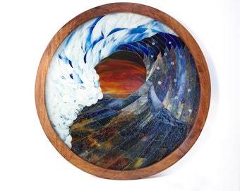 Stained Glass Ocean Wave Mosaic | Etsy
