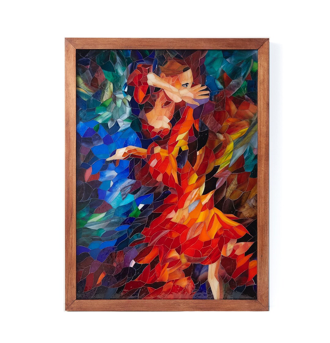 The Dancer in Stained Glass Mosaic - Etsy