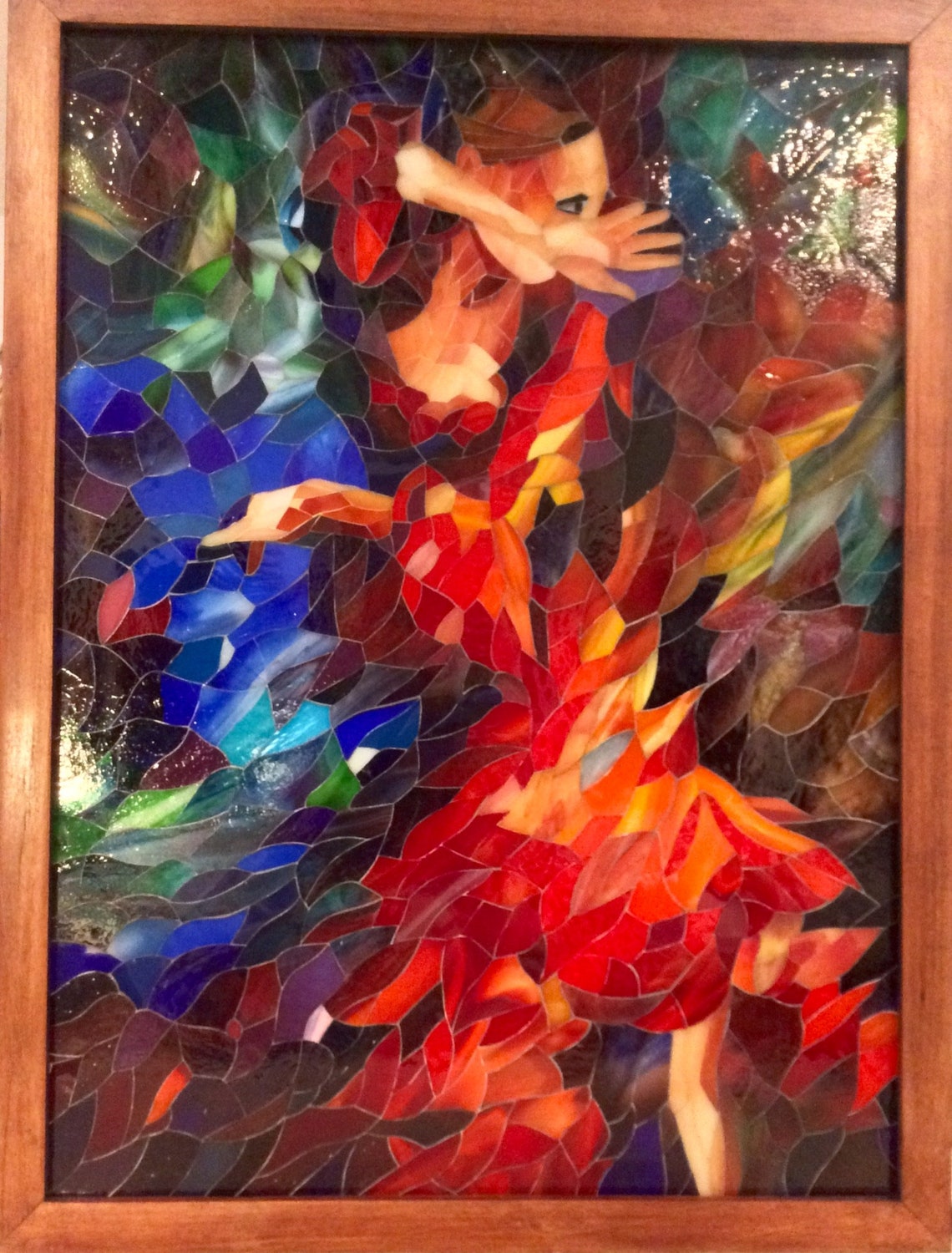 The Dancer in Stained Glass Mosaic - Etsy
