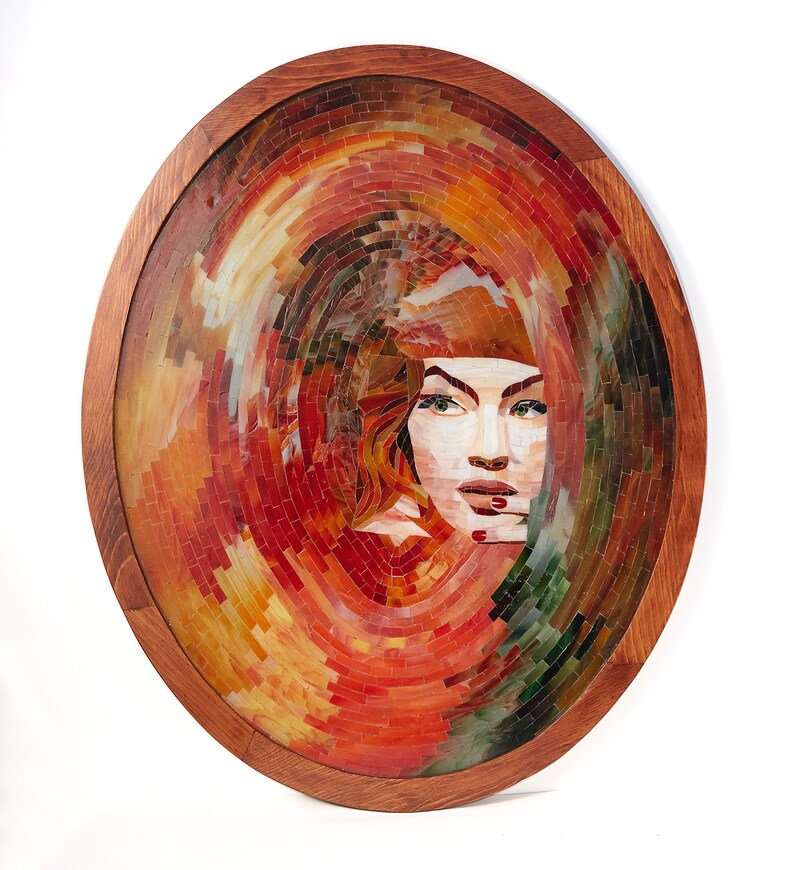 Stained Glass Girl In A Whirl Mosaic Etsy