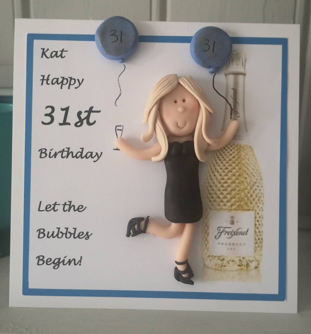 Prosecco Themed Birthday Card - Etsy UK