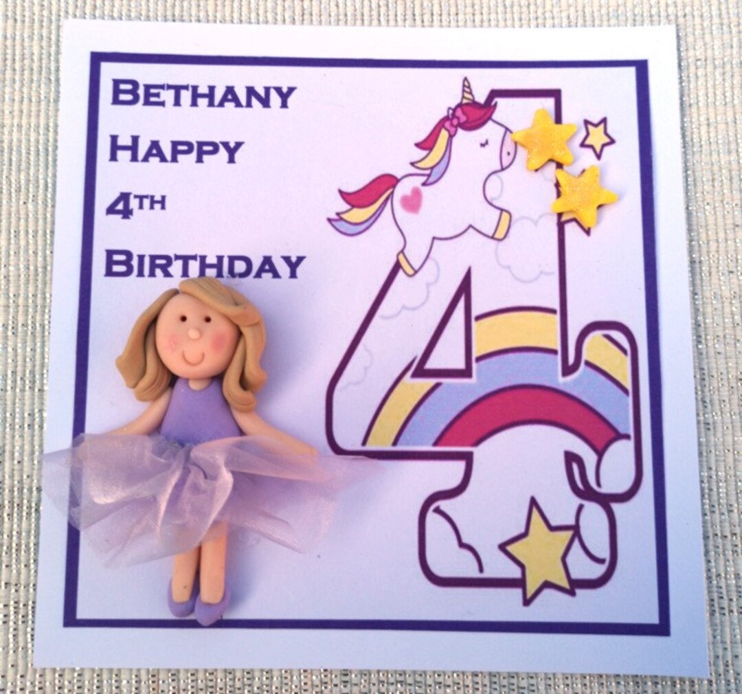 Personalised Unicorn Birthday Card Age 1,2,3,4,5,6,7,8,9 - Etsy