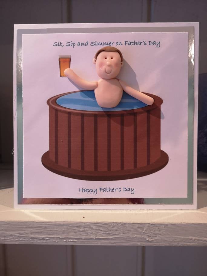 Hot Tub Personalised Card -birthday/father's Day /retirement by Hot ...