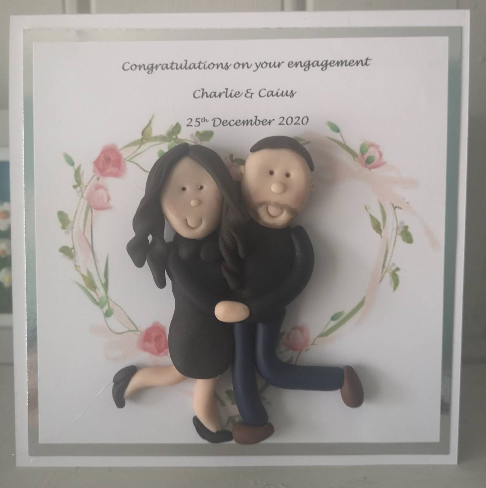 Personalised Engagement Card Personalised Figures by Hot - Etsy